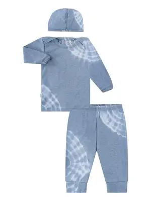 PAIGELAUREN Ribbed Top, Joggers, And Cap Set - Blue