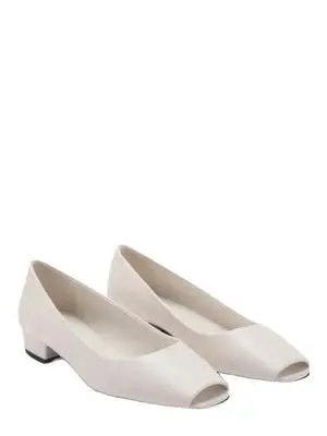 Mango Open Toe Pumps - White