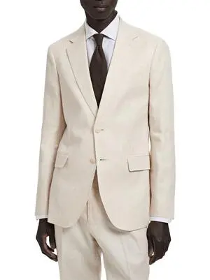 Mango MANGO Slim Fit Linen Sport Coat Ecru