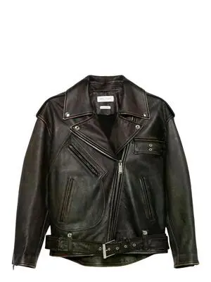 Alexander McQueen Leather Biker Jacket - Brown
