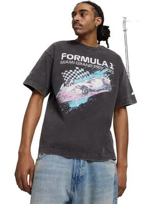 PUMA Formula 1â® Miami Splash Graphic T-shirt - Black