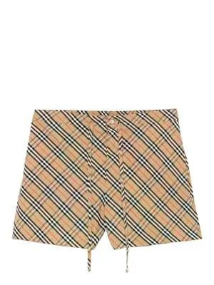 Burberry Check Shorts - Neutrals
