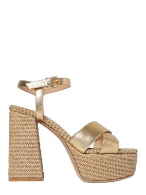 GIANVITO ROSSI Heeled Platform Sandal - Beige