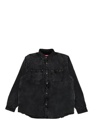 Supreme Faux Shearling Lined Work Shirt Denim - Black