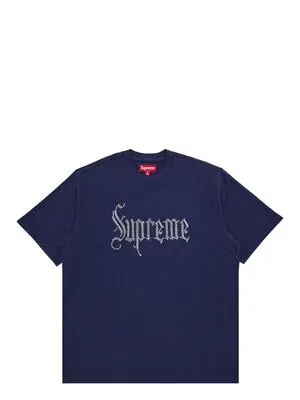 Supreme Rhinestone Short-sleeve Top 'navy' Blue