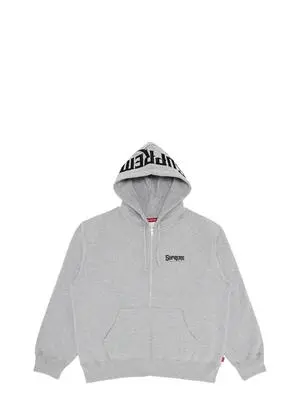 Supreme Mister Cartoon Zip Up Hooded Sweatshirt - Grey
