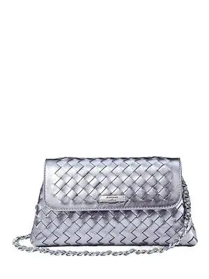 ASPINAL OF LONDON Leather Clutch Bag - Blue Metallic
