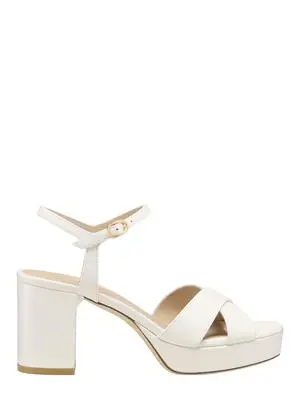 STUART WEITZMAN Dayna Platform 80 Sandals - Cream.