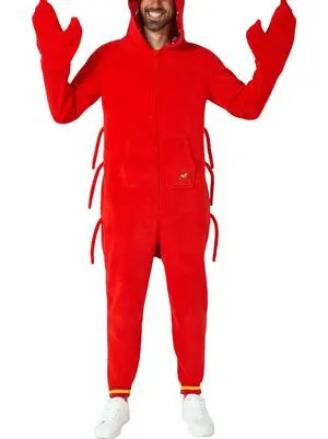 Opposuits Lobster Fleece Jumpsuit - Red