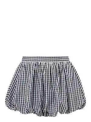 Faithfull The Brand Gingham Gathered Cotton Poplin Shorts - Black