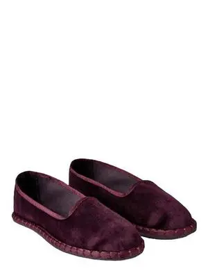 Mango MANGO Velour Loafer Plum