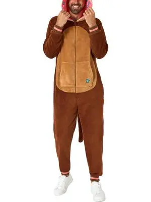 Opposuits Otter Hooded Fleece Jumpsuit - Beige