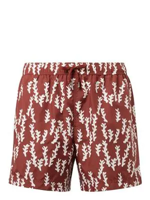 Zegna Printed Swim Trunks - Brown