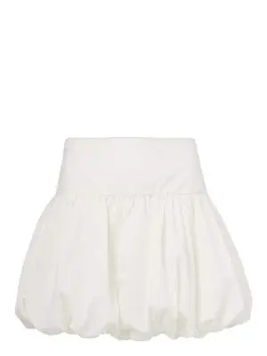 Faithfull The Brand Gathered Cotton Poplin Miniskirt - White