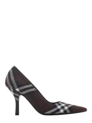 Burberry Check Dame Pumps - Mahogany Brown
