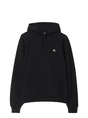 Burberry Knight Stamp Cotton Hoodie - Black