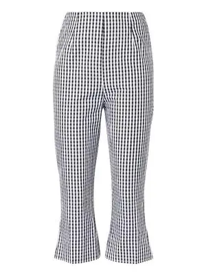 Faithfull The Brand Gingham Cotton Poplin Capri Pants - Black