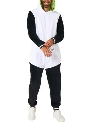 Opposuits Panda Hooded Fleece Jumpsuit - Black