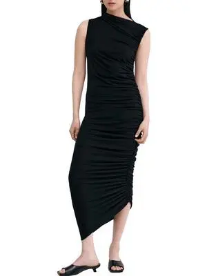 MARCELLA Joan Sleeveless Ruched Dress - Black