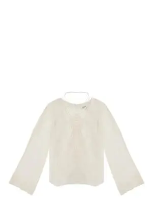 Isabel Marant Luna Embroidered Ramie Blouse - Ecru