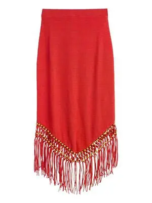 Chinti & Parker X Laura Whitmore Beaded Skirt - Red