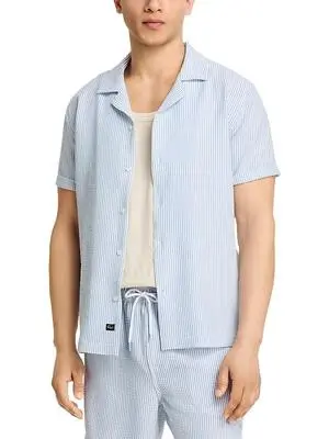 Rails Amalfi Seersucker Short Sleeve Shirt - Blue White Seersucker