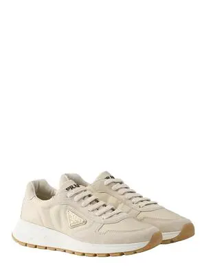 Prada Prax 01 Re-Nylon And Suede Sneakers Neutral