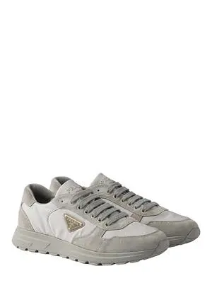 Prada Prax 2.0 Re-nylon And Suede Sneakers - Grey