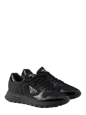 Prada Prax 01 Re-nylon And Brushed Leather Sneakers - Black