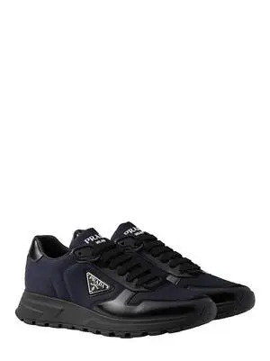 Prada Prax 01 Re-Nylon And Brushed Leather Sneakers Blue