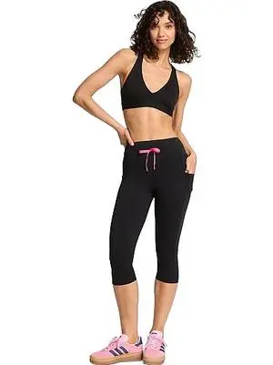 Pink PINK Relay Tech Capri Leggings Black