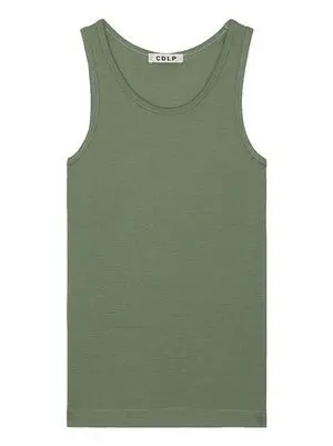 CDLP Rib Tank Top In Green - Sage
