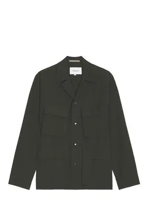 Norse Projects Mads Travel Light Overshirt - Black Olive