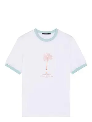 Jacquemus Le T-shirt Venice In White - Palm Tree White & Blue