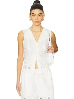 WeWoreWhat Lace Button Up Top - Ivory