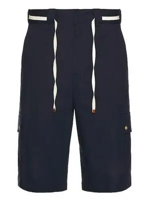 DRÃ´LE DE MONSIEUR Workwear Chevron Shorts - Navy