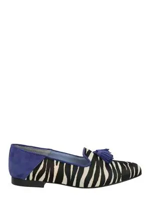 BIRD&CO Blue Bird Shoes Zebra-print Loafers - Black