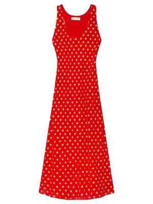 Tory Burch Printed Midi Dress - Red