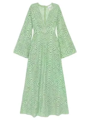 MOOS STUDIO Lace Maxi Dress - Green