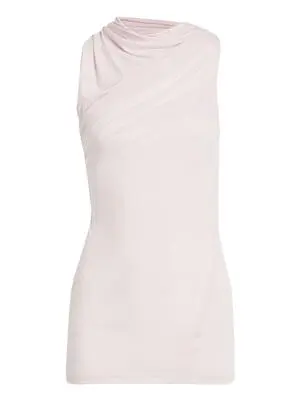 Helmut Lang Knotted Lyocell-Blend Jersey Top Baby Pink