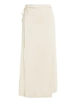 Helmut Lang Jersey Midi Wrap Skirt - Cream