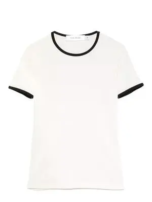 AYA MUSE Contrast-trim T-shirt - Neutrals