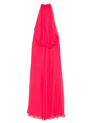 Alberta Ferretti Halterneck Maxi Dress - Pink