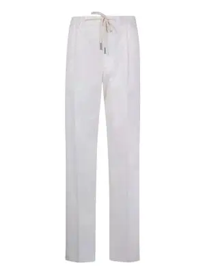 Tagliatore Cotton Straight-leg Trousers - White