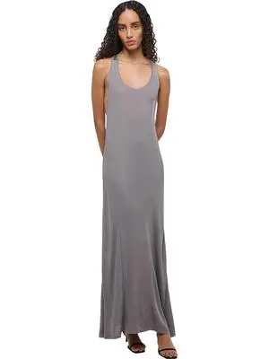 Helmut Lang Ribbed Maxi Dress - Grey Lavender