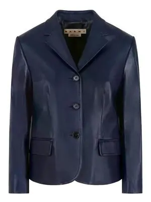 Marni Leather Blazer - Blue