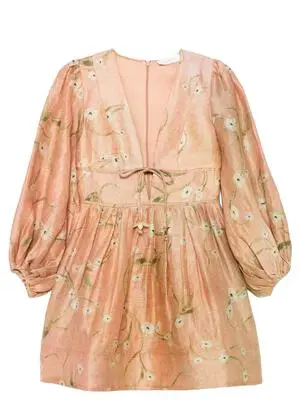 Zimmermann Illuminate Drawn Mini Dress - Neutrals