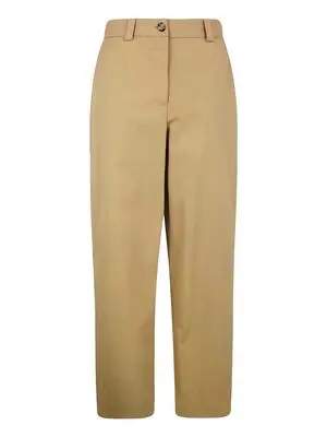 Khaite Cotton Straight-leg Trousers - Neutrals