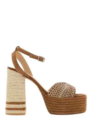 CastaÑer 140mm Platform Sandals - Brown