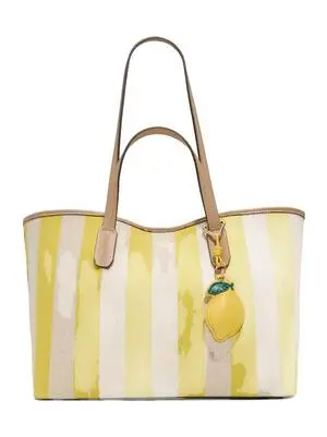 Aldo Canvas Tote With Lemon Charm Light Yellow